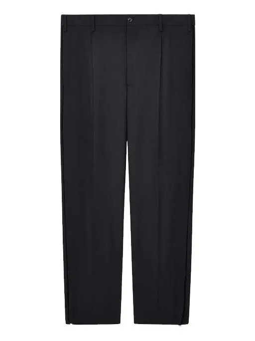 Giorgio Armani Single-pleated Wool Crepe Trousers - Black