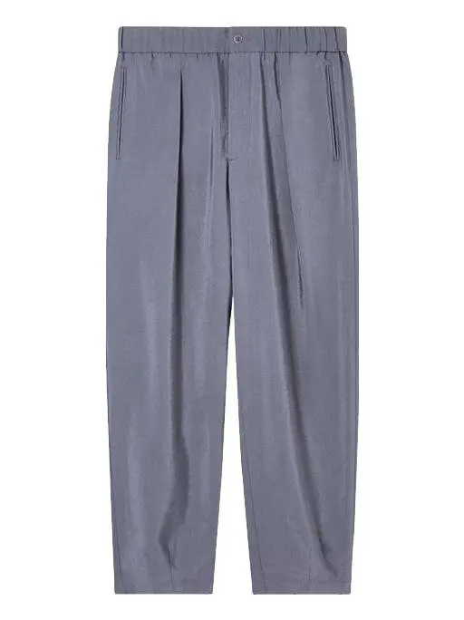 Giorgio Armani Washed Silk-blend Trousers - Natural