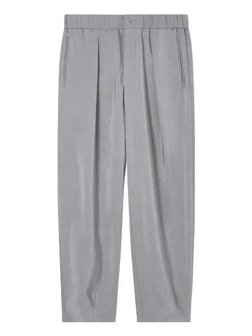 Giorgio Armani S Regular Fit Trousers In Washed Silk Blend - Red