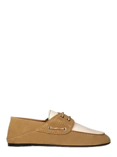 Sandro Suede Boat-style Loafers - Natural