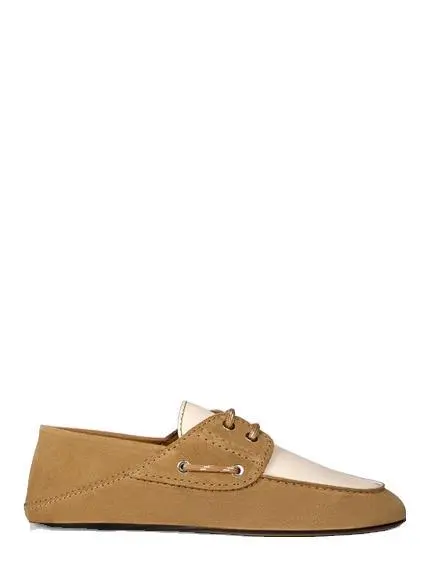 Sandro Suede Boat-style Loafers - Natural