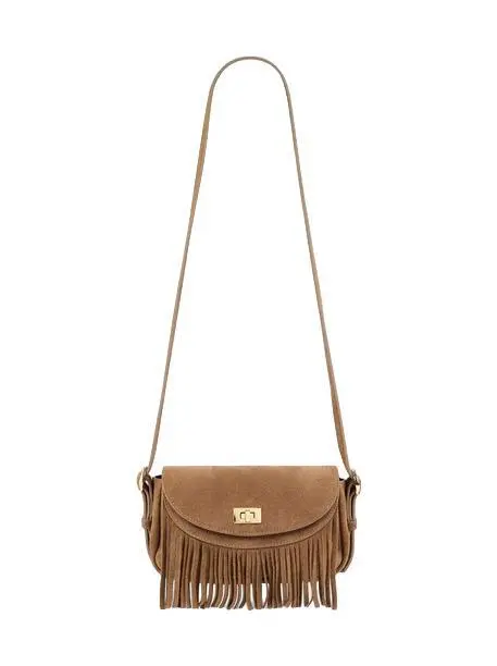 Sandro Mini Mambo Suede Bag - Natural
