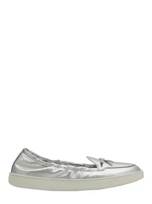 FERRAGAMO Flexible Loafer With Bow Detail - Silver