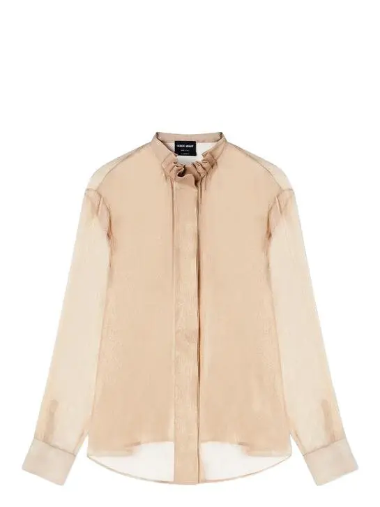 Giorgio Armani Silk Creponne Shirt - Brown