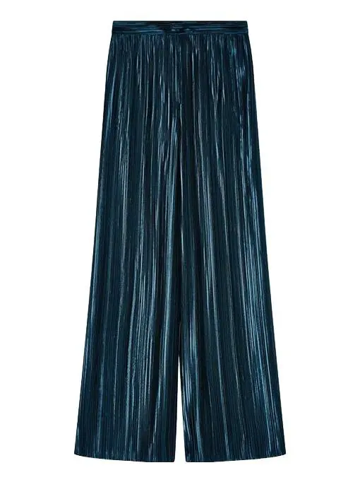 Giorgio Armani Pleated Satin Trousers - Green