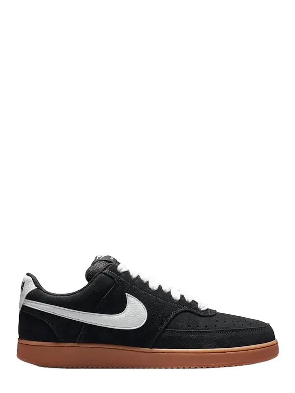 Nike Court Vision Low Fl Gum Sneakers - Black/gum Medium Brown/white