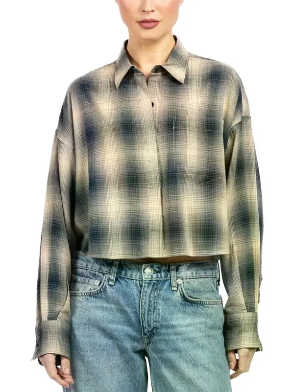 Rag & Bone Plaid Cropped Shirt - Neutrals
