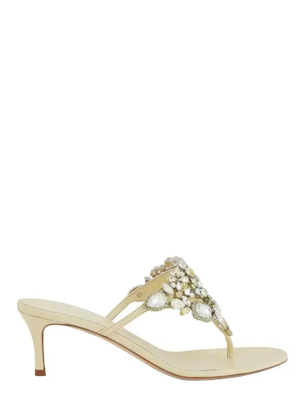 Rabanne Crystal-embellished Leather Sandals - Neutrals