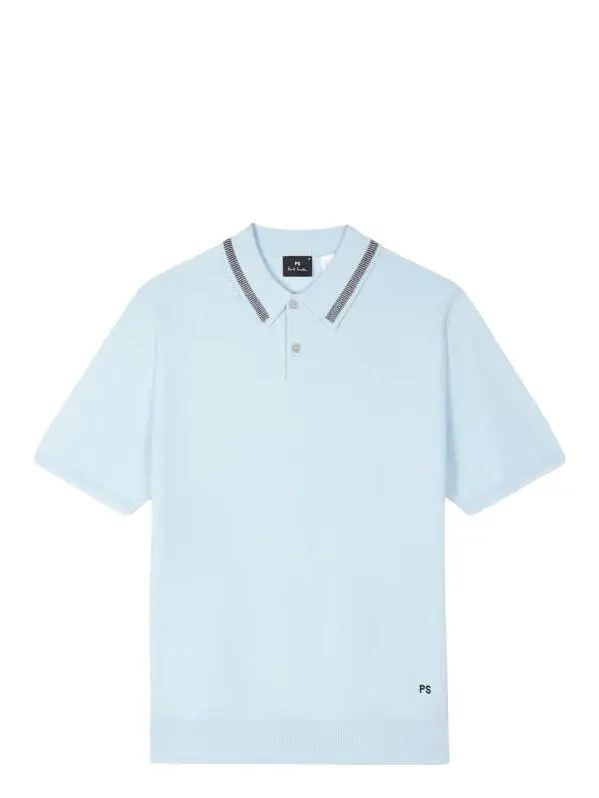Paul Smith Light Merino Wool Polo Shirt - Blue
