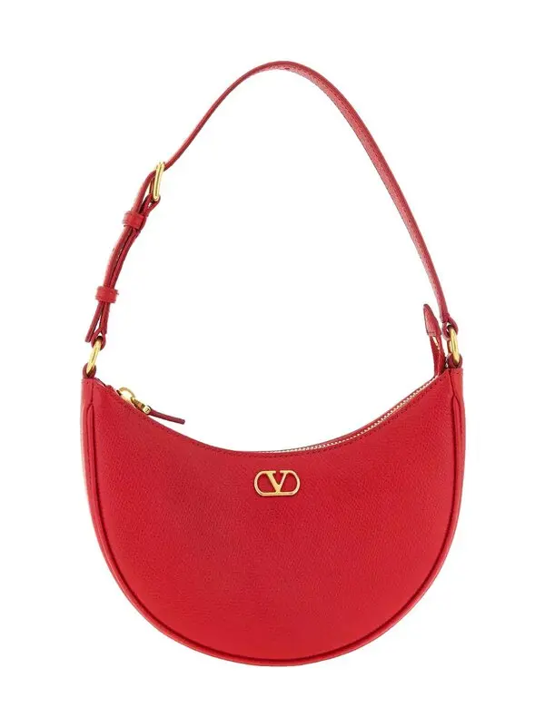 Valentino Garavani Mini Vlogo Leather Shoulder Bag - Red