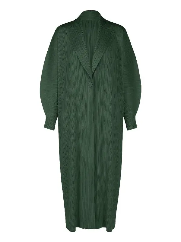 Issey Miyake Monthly Colors December Pleated Coat - Green