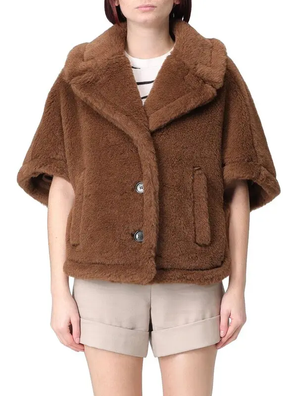 Max Mara Short Sleeve Fur Coat - Brown
