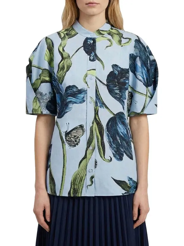 Erdem Printed Shirt - Gnawed Blue