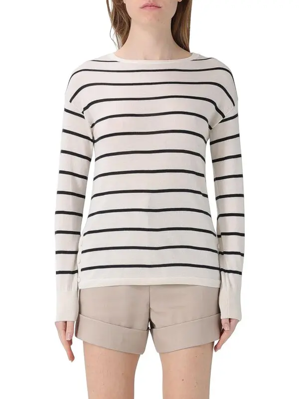 Max Mara Striped Fine Knit Pullover - Blue