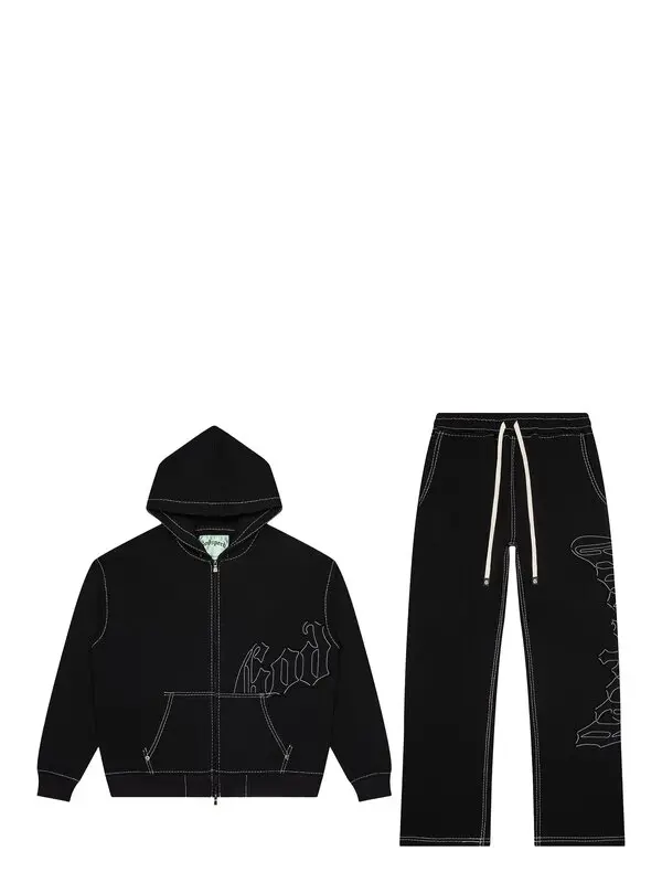 GODSPEED Logo Stitched Sweatsuit - Black