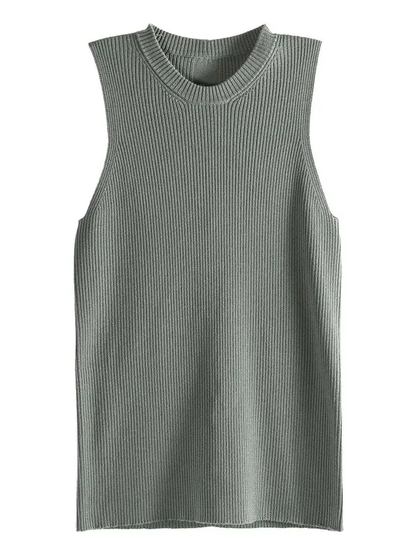 Rick Owens Ribbed Tank Top - Green