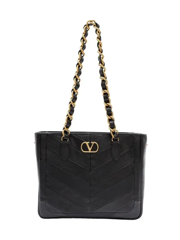 Valentino Garavani Laseine Small Leather Shoulder Bag - Black