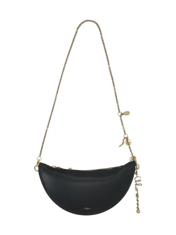 Chloé Leather Crossbody Bag With Chain Strap - Black