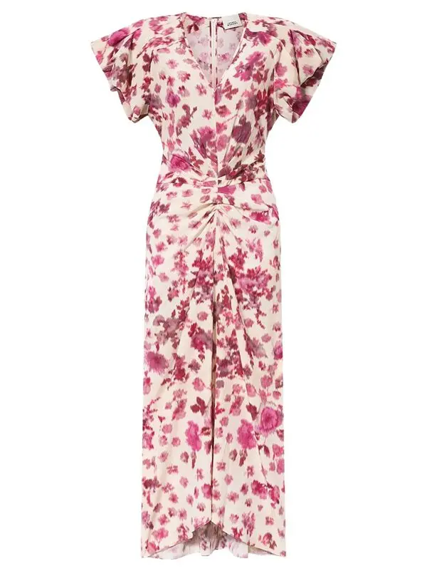 Isabel Marant Terenae Printed Long Dress - Pink