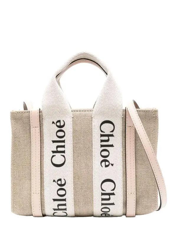 Chloé Woody Mini Canvas Tote - Pink