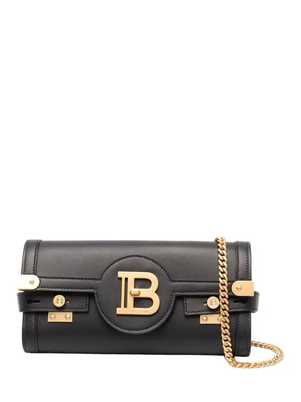 Balmain B-buzz 23 Leather Crossbody Bag - Black