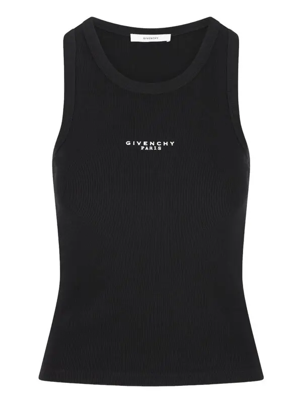 Givenchy Logo Cotton Tank Top - Black