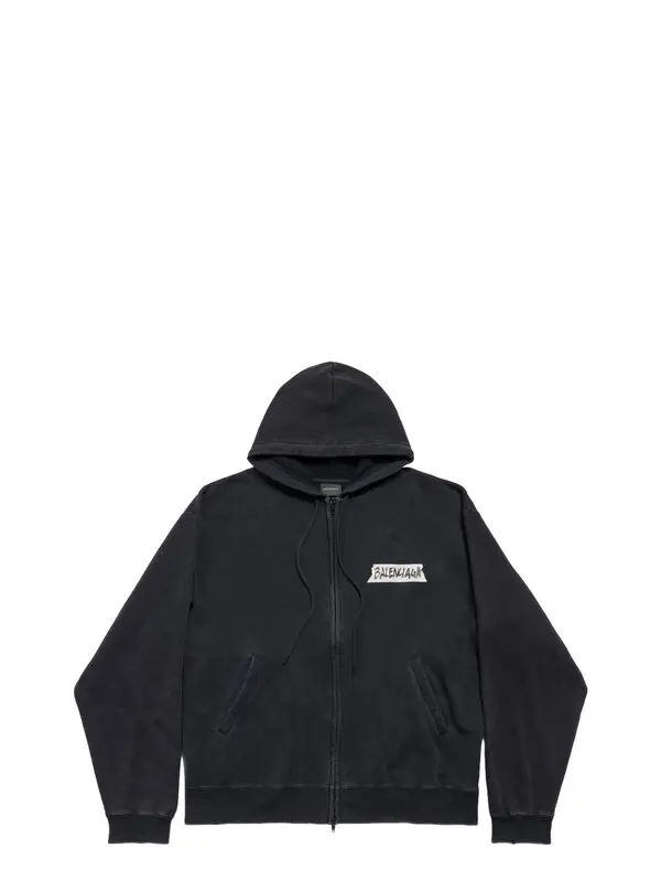 Balenciaga Masking Tape Hoodie - Black