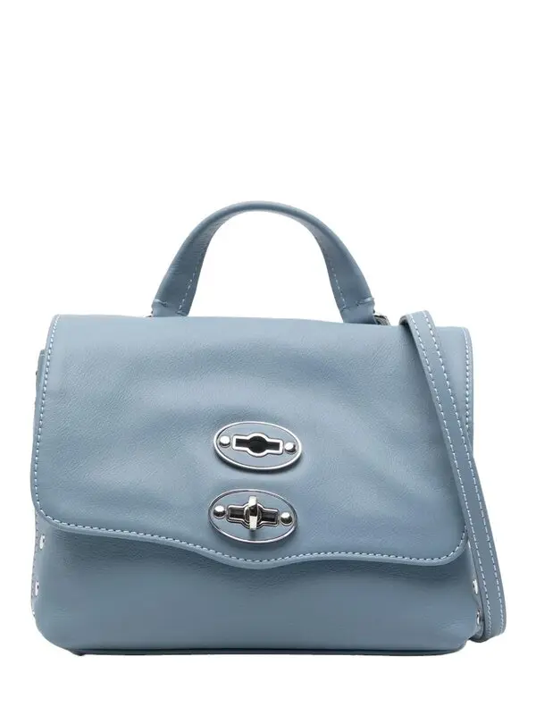 ZANELLATO Postina Saeta Baby Leather Handbag - Sky Blue