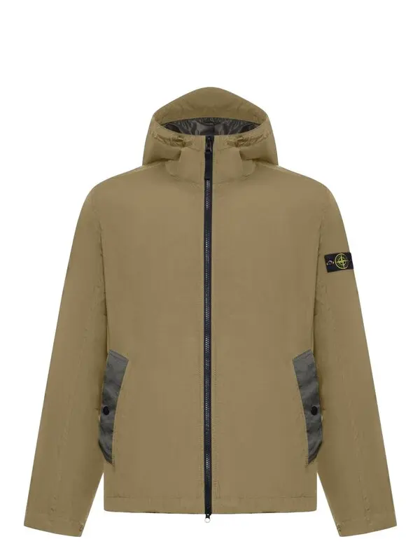 Stone Island Raincoat With Hood - Green