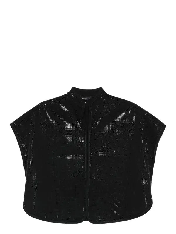 Emporio Armani Studded Cropped Top - Black