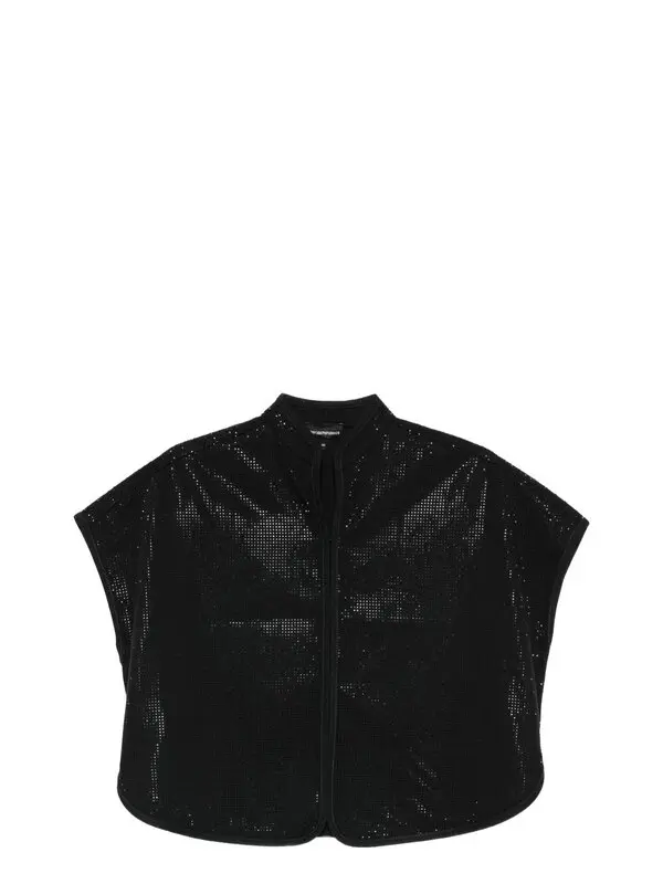 Emporio Armani Studded Cropped Top - Black