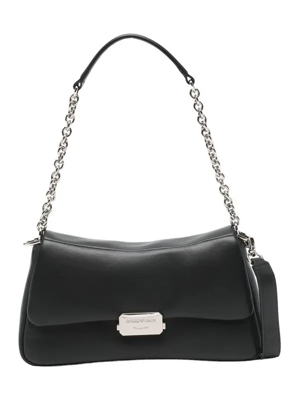 Emporio Armani Leather Shoulder Bag - Black