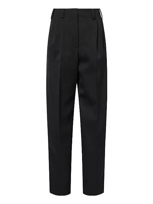 Givenchy Double-pleated Tailored Wool Trousers - Black