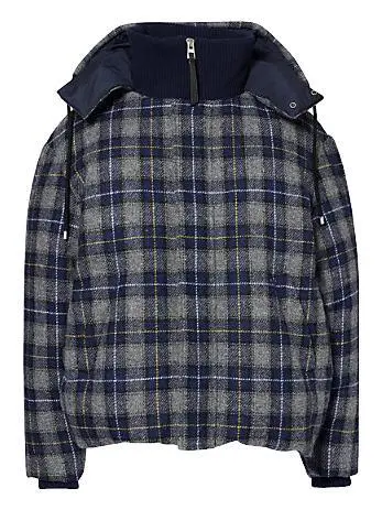Loewe Hooded Wool Puffer Jacket - Dark Navy Blue