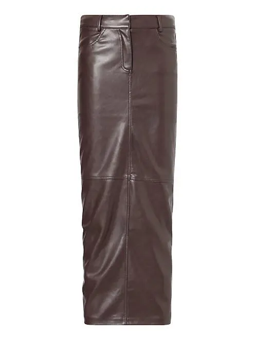 4TH & RECKLESS Carys Faux-leather Maxi Skirt - Chocolate