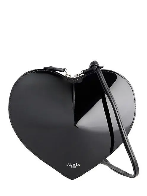 Alaïa Le Coeur Patent Leather Bag - Noir