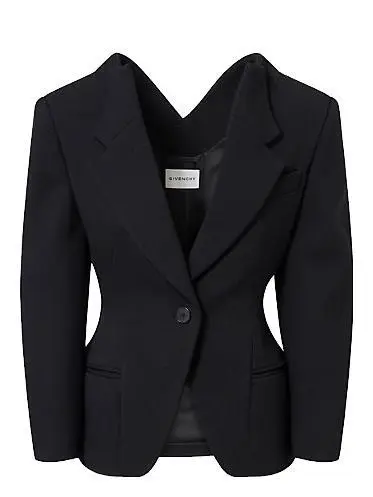 Givenchy Single-breasted Cinched-waist Wool-blend Jacket - Black
