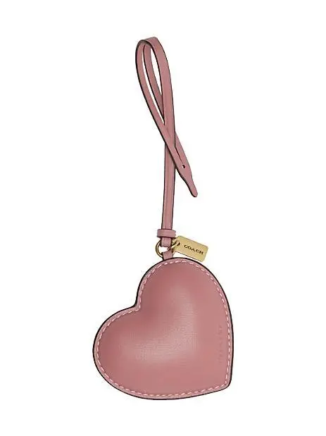 COACH® Puffy Heart Leather Bag Charm - B4/peony