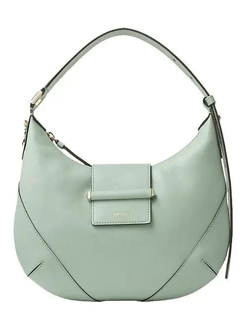 JIMMY CHOO Bar Hobo Small Leather Shoulder Bag - Verde/shiny Gold