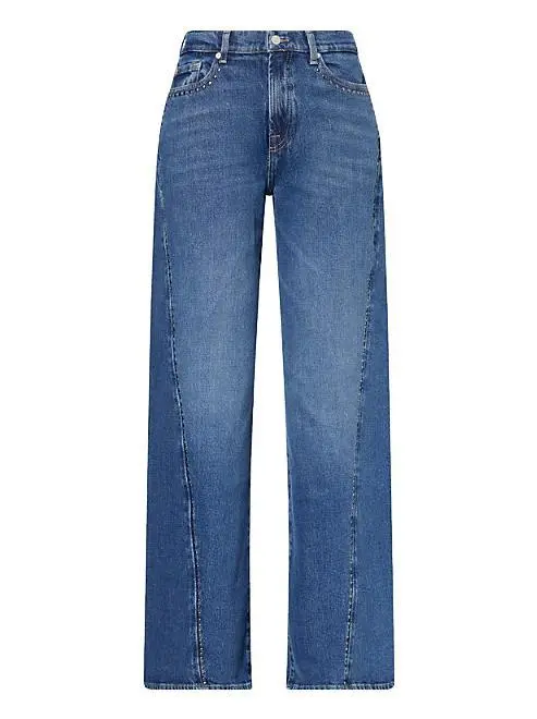 7 For All Mankind Twisted Lotta Studs Wide-leg Denim Jeans - Street Wise