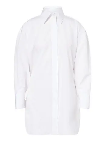 Givenchy Asymmetric-length Backless Cotton Shirt - White