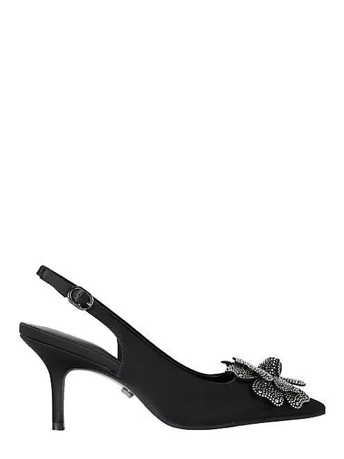 Carvela Fiore Flower-embellished Slingback Heels - Black