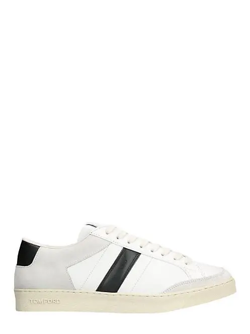 TOM FORD Terence 2.0 Suede Trainers - White/blk