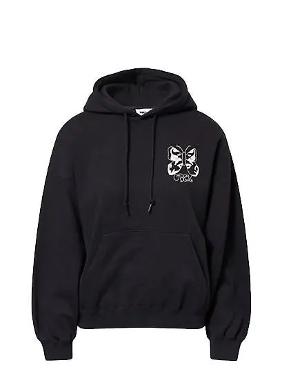 Obey Butterfly Relaxed-fit Cotton-blend Hoody - Digital Black