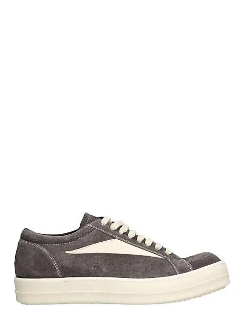 Rick Owens Suede Low-top Trainers - Grey/dark
