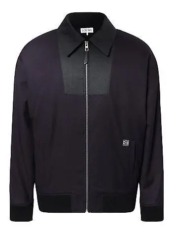 Loewe Anagram Regular-fit Wool Tracksuit Jacket - Navy/grey