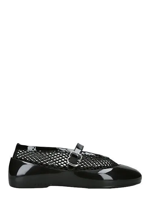 Alaïa Mesh Leather Ballet Flats - Black