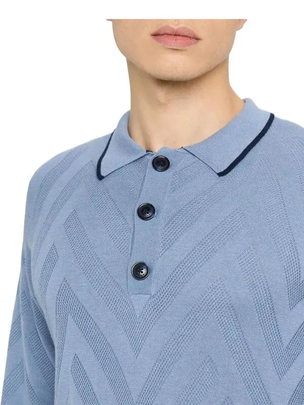 Scotch & Soda Apos;s Zigzag Knit Polo Sweater - Infinity