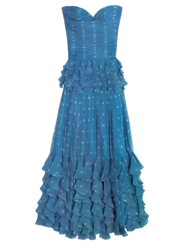 Valentino Garavani Strapless Evening Maxi Dress - Blue