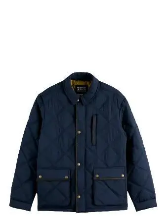Scotch & Soda Lightweight Quilted Jacket With Tape Trim - Carbon